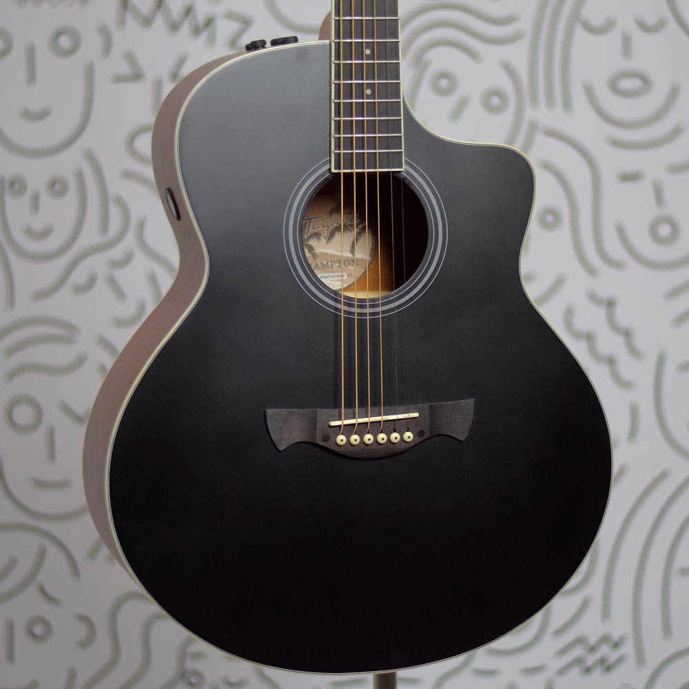 Violão Tagima Hampton Jumbo Folk Elétrico Aço Black :: Groover